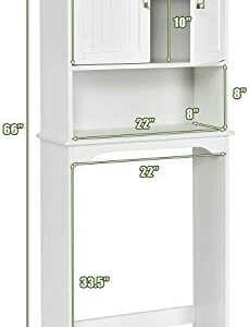 Nightcore Bathroom Storage Rack Over The Toilet, Toilet Organizer with a Open Space, Space Saver Cabinet, Sturdy and Durable Bathroom Shelf, White