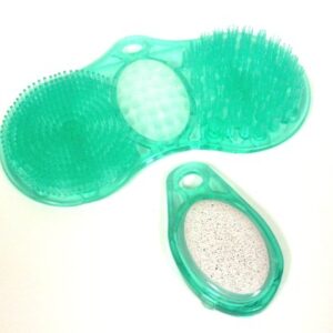 Soapy Soles Elite Foot Brush and Sole Mate Pumice Combo (Green) - At Home Spa Set includes Soapy Soles Elite and Sole Mate with Pumice Stone by Body & Sole