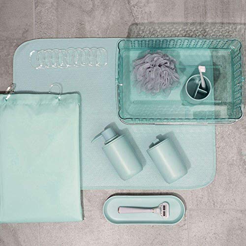 iDesign Cade 4-Piece Bathroom Accessory Set, Soft Aqua