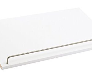 ClosetMaid SuiteSymphony Wood Shelves Set, Add On Accessory Angled, Shoe Fence, for 25 in. Units, Pure White/Satin Nickel, Shelf, 2 Piece