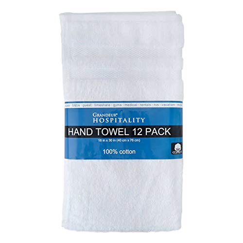 Omni Linens Grandeur Hospitality Hand Towels; 12 Pack Color White