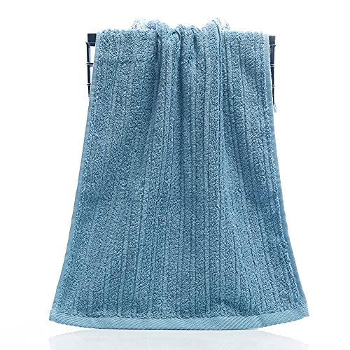 Pidada Hand Towels Set of 2 100% Cotton Absorbent Soft Towel for Bathroom 13.4 x 29.5 Inch (Blue)