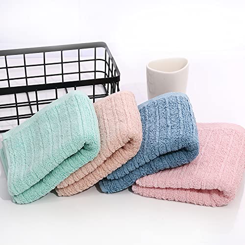 Pidada Hand Towels Set of 2 100% Cotton Absorbent Soft Towel for Bathroom 13.4 x 29.5 Inch (Blue)