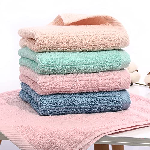 Pidada Hand Towels Set of 2 100% Cotton Absorbent Soft Towel for Bathroom 13.4 x 29.5 Inch (Blue)