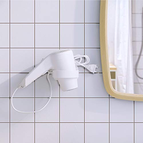 Hair Dryer Holder Wall Mounted, Bathroom Hair Dryer Holder, Self Adhesive Blow Dryer Holder Rack for Hair Dryer, Compatible with Most Hair Dryers