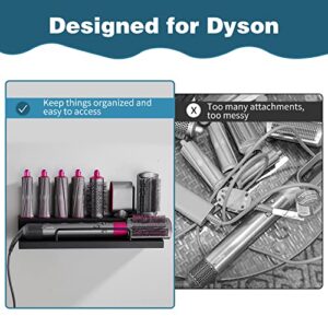 Storage Holder for Dyson Airwrap, Wall Mounted Rack for Dyson Airwrap Curling Iron Accessories, Wall Mounted Holder with Adhesive for Home Bathroom Organizer