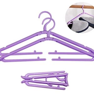 Fineget Travel Hangers Foldable Collapsible Hangers Clothes Hangers Coat Hangers Plastic Hangers Non Slip Hangers Purple Hangers