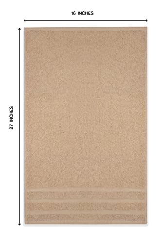 Textila Cotton Hand Towels - Pack of 3 - Beige Color - 16x27 Inches - Soft and Absorbent Towels for Bathroom, Kitchen, and Gym.