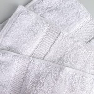 SUPERIOR Solid Egyptian Cotton Hand Towel Set, 20" x 30", White, 4-Pieces