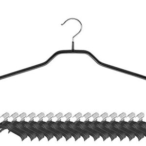 Mawa by Reston Lloyd Non Slip Space Saving Wide Width Clothing Hanger, Style 45/F, Set of 140pcs, Black