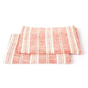 linenme multistripe hand and guest towels, 18" x 28", red white