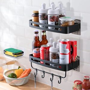 Shower Caddy Basket Shelf with Soap Holder, Adhesive Shower Shelves No Drilling, Large Capacity, Rustproof Stainless Steel Bathroom Shower Organizer, Shower Self for Inside Shower & Kitchen Storage