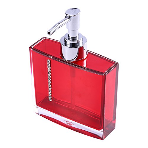 Bathroom Accessories Set, 5PC/Set Acrylic Bathroom Accessories Bath Cup Bottle Toothbrush Holder Soap Dish Red