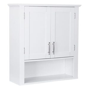 super deal bathroom wall cabinet over the toilet, medicine cabinet with two doors and three shelves, white