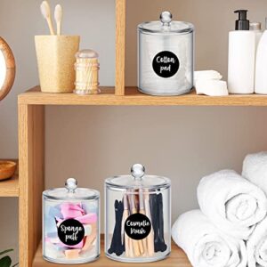 6 Pcs Extra Large Apothecary Jars Restroom Bathroom Organizer Cotton Ball Holder Bathroom Containers Acrylic Bathroom Jars with Lids Set Apothecary Jar Set for Cotton Swab Hair Clip