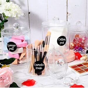 6 Pcs Extra Large Apothecary Jars Restroom Bathroom Organizer Cotton Ball Holder Bathroom Containers Acrylic Bathroom Jars with Lids Set Apothecary Jar Set for Cotton Swab Hair Clip