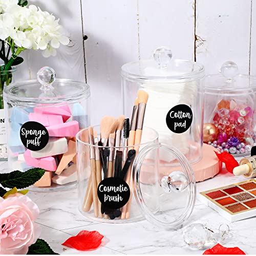 6 Pcs Extra Large Apothecary Jars Restroom Bathroom Organizer Cotton Ball Holder Bathroom Containers Acrylic Bathroom Jars with Lids Set Apothecary Jar Set for Cotton Swab Hair Clip