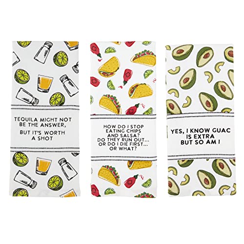 Mud Pie Fiesta Hand Towel, Guac, 16.5" x 26"