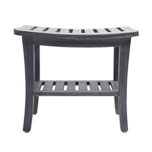 redmon since 1883 teak shower bench, weathered gray