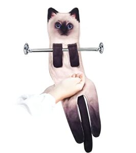 openhahaha cat hand towels for bathroom,cat kitchen towels decorative hand towel,hanging cat towel washcloths face towels absorbent soft- siamese cat towels for cat lover (siamese cat)