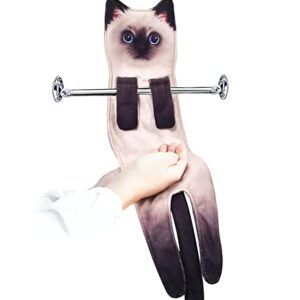 Openhahaha Cat Hand Towels for Bathroom,Cat Kitchen Towels Decorative Hand Towel,Hanging Cat Towel Washcloths Face Towels Absorbent Soft- Siamese Cat Towels for Cat Lover (Siamese Cat)