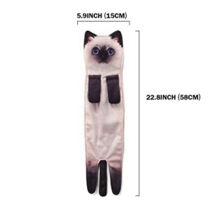 Openhahaha Cat Hand Towels for Bathroom,Cat Kitchen Towels Decorative Hand Towel,Hanging Cat Towel Washcloths Face Towels Absorbent Soft- Siamese Cat Towels for Cat Lover (Siamese Cat)