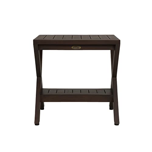 Obliquity Teak Shower Bench with Shelf- Fully ASSSEMBLED- Shower, Bath