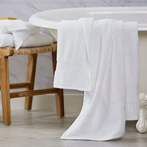 NY Loft 100% Cotton Hand Towel 6 Pack | Super Soft & Absorbent Quick-Dry Hand Towels 16" x 28" |Textured and Durable Cotton | Trinity Collection (6 Pack Hand Towel, Bright White)