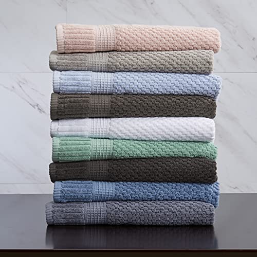 NY Loft 100% Cotton Hand Towel 6 Pack | Super Soft & Absorbent Quick-Dry Hand Towels 16" x 28" |Textured and Durable Cotton | Trinity Collection (6 Pack Hand Towel, Bright White)