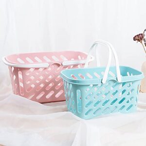 Hedume Set of 4 Plastic Organizer Storage Baskets with Handles, Portable Shower Caddy Basket, Portable Organizer Bins for Bathroom, Dorm, Kitchen, Bedroom