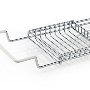 Home Intuition Stainless Steel Expandable Shower Bathtub Tray Over The Clawfoot Tub Bath Caddy