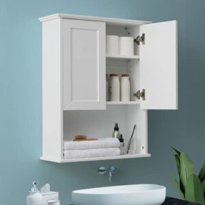 vanirror bathroom wall cabinet wooden medicine cabinet buffering hinge mdf material over toilet storage cabinet 23"x29" and adjustable shelves cupboard above toilet storage cabinet with large space