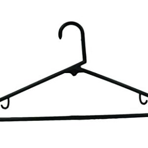 THE UM24 Light Weight Plastic Adult Cloth Hangers Black – 16 Ct.