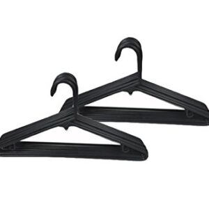 THE UM24 Light Weight Plastic Adult Cloth Hangers Black – 16 Ct.