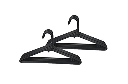 THE UM24 Light Weight Plastic Adult Cloth Hangers Black – 16 Ct.