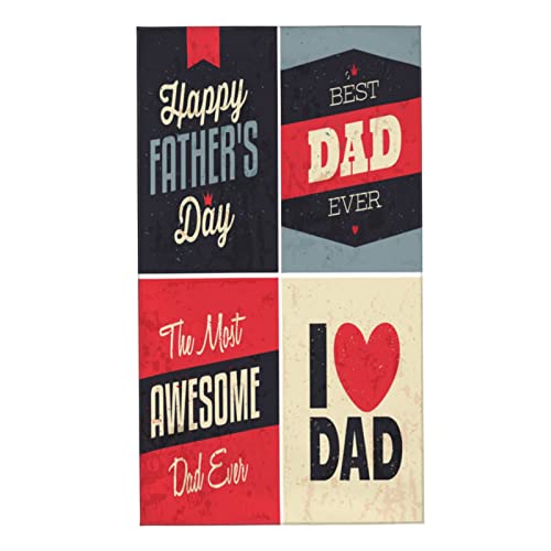 Mount Hour Happy Father's Day Hand Towels, Love Father Face Towel Soft Guest Towel Portable Kitchen Tea Dish Towels Washcloths Bathroom Decor Housewarming Gifts 15.7" X 27.5"