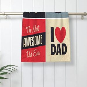 Mount Hour Happy Father's Day Hand Towels, Love Father Face Towel Soft Guest Towel Portable Kitchen Tea Dish Towels Washcloths Bathroom Decor Housewarming Gifts 15.7" X 27.5"