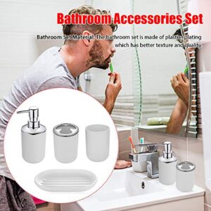 58bh Plastic Bathroom Accessory Set, 4 Pieces Collection Bathroom Accessories Includes Toothbrush Holder,Toothbrush Cup, Soap Dispenser and Soap Dish