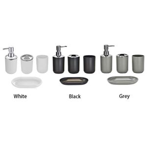 58bh Plastic Bathroom Accessory Set, 4 Pieces Collection Bathroom Accessories Includes Toothbrush Holder,Toothbrush Cup, Soap Dispenser and Soap Dish