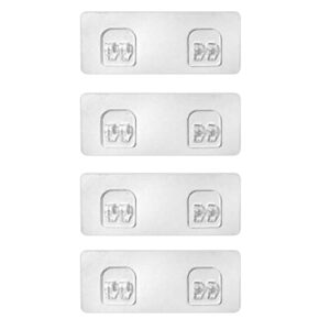 chris.w 4 pack clear adhesive suction sticker for no drilling bathroom shower shelf accessories, super strong adhesive wall sticker for shower caddy and more