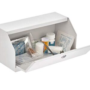 AdirMed Locking Drug Cabinet (White) Medicine Cabinet with Pull-Out Shelf & Document Pocket (White) Bundle