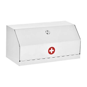 AdirMed Locking Drug Cabinet (White) Medicine Cabinet with Pull-Out Shelf & Document Pocket (White) Bundle