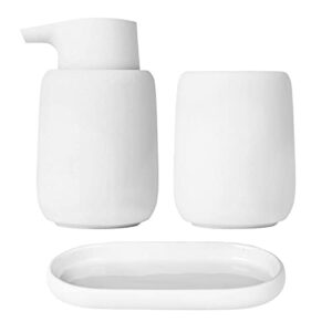 blomus sono bathroom accessory set in white