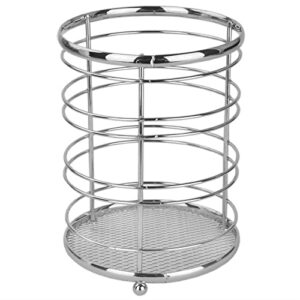 home basics chrome collection steel cutlery holder organizer, free standing, kitchen countertop, silver