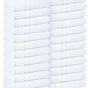 STF Linen Hand Towels – (Pack of 24) White Salon Towels - 100% Cotton Spa Towels – 16x27 inches Highly Absorbable Facial Towels Gym Towels Hair Towels and Face Towels Bulk Small Towels