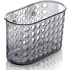 decorrack bath caddy basket with suction cups, large size, 7.5 inch long, space saving shower organizer perfect to hold toiletries and kitchen accessories -bpa free- acrylic plastic (1 pack)