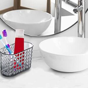 DecorRack Bath Caddy Basket with Suction Cups, Large Size, 7.5 Inch Long, Space Saving Shower Organizer Perfect to Hold Toiletries and Kitchen Accessories -BPA Free- Acrylic Plastic (1 Pack)