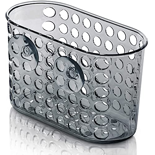 DecorRack Bath Caddy Basket with Suction Cups, Large Size, 7.5 Inch Long, Space Saving Shower Organizer Perfect to Hold Toiletries and Kitchen Accessories -BPA Free- Acrylic Plastic (1 Pack)