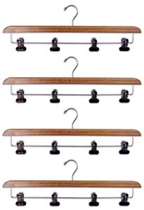 set of 4-super duper sturdy bamboo kilt hangers