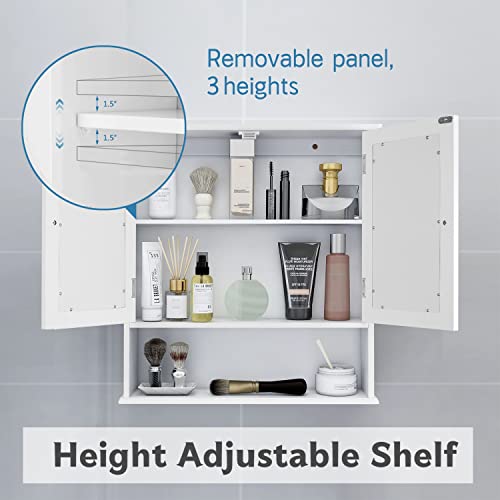 TaoHFE White Bathroom Medicine Cabinet and White Bathroom Storage Cabinet Set,Towel Cabinet for Bathroom Floor Cabinet and Bathroom Medicine Cabinet with Mirror Set